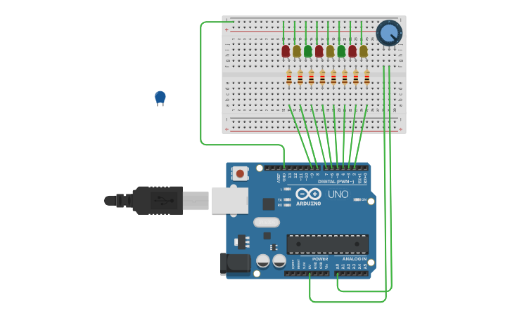 Circuit Design Potentiometer In Ring Light Tinkercad