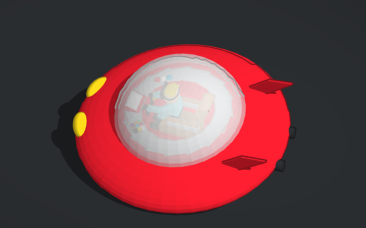 3D design Space man Spiff flying his ship. - Tinkercad