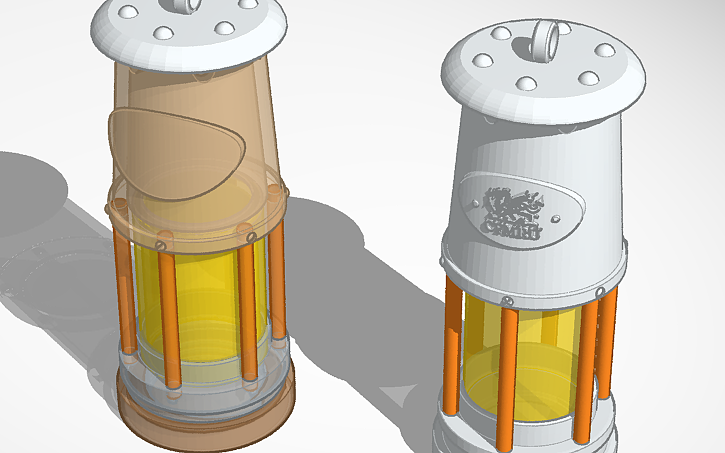 3D design Welsh miners lamp - Tinkercad
