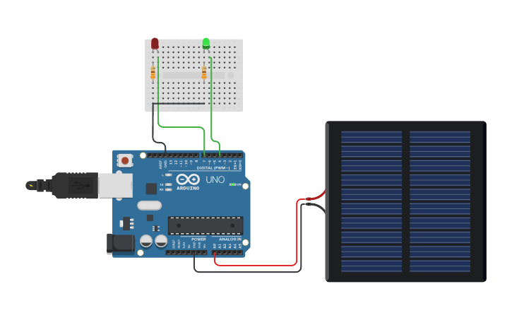 Circuit design Panel Solar - Tinkercad