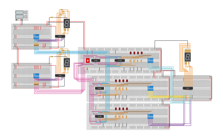 Circuit design ALU Tasarımı - ALU DESIGN - Tinkercad