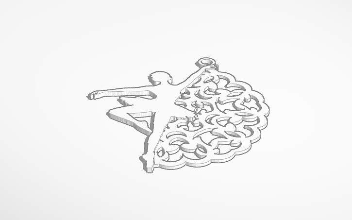 3D design Flat Ballet Dancer Ornament - Tinkercad