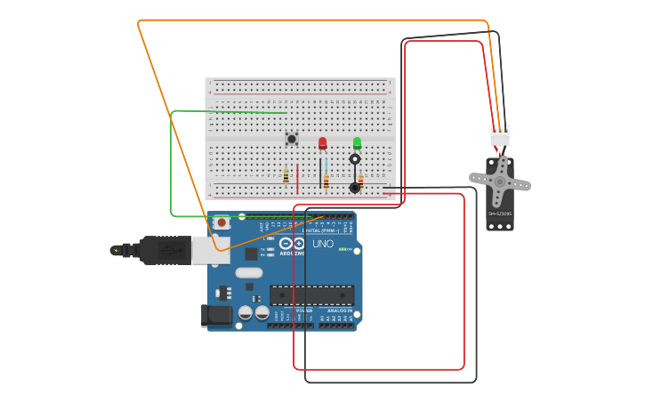 Circuit Design Servo Motor Tinkercad