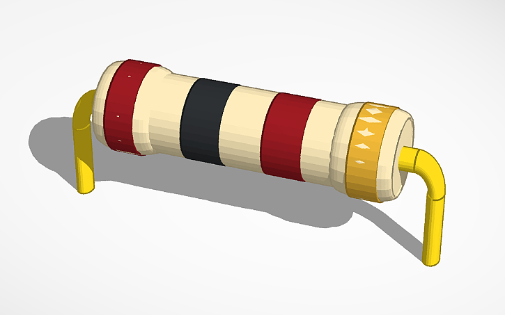 3D design Resistor 100R 350mil - Tinkercad