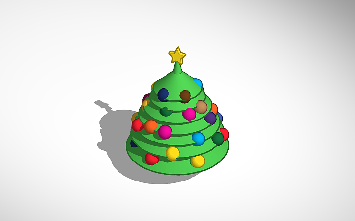 3D design Christmas Tree With Ornaments - Tinkercad