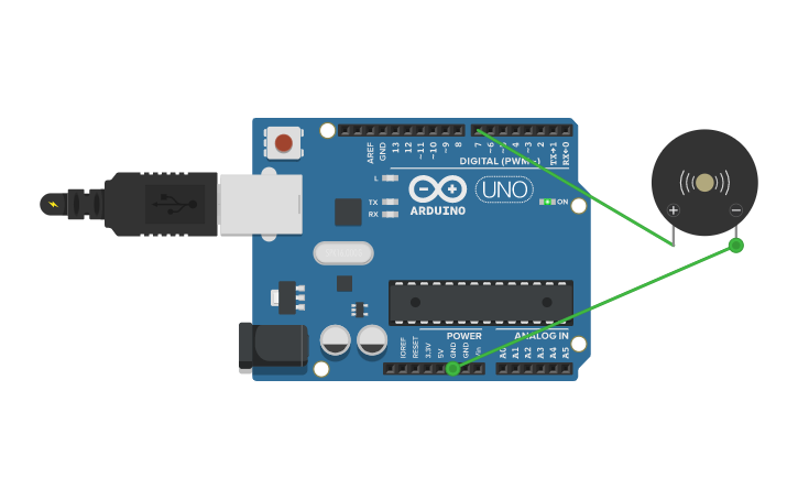 Circuit design buzzer - Tinkercad