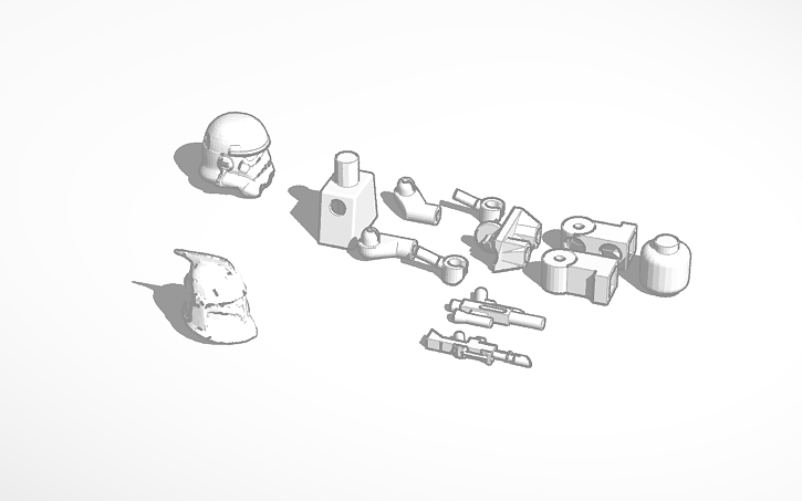 3D design lego Stormtrooper minifigure - Tinkercad