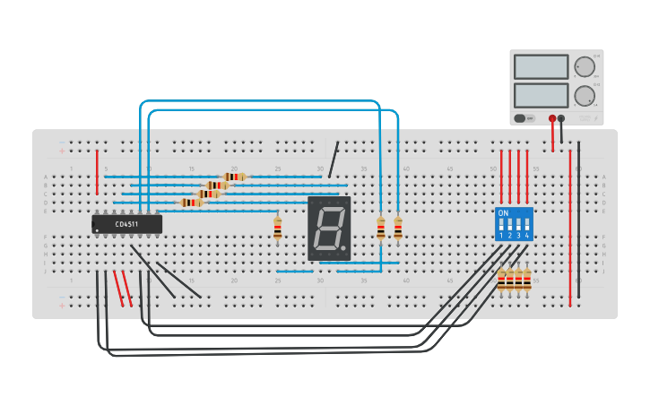 Circuit Design Bcd 7 Segment Common Cathode Tinkercad