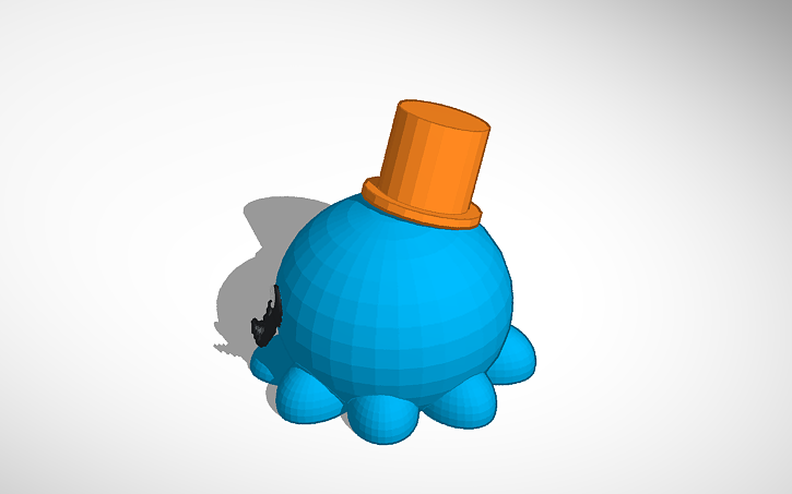 3D design Dapper Chibi Octopus w/ Top Hat - Tinkercad