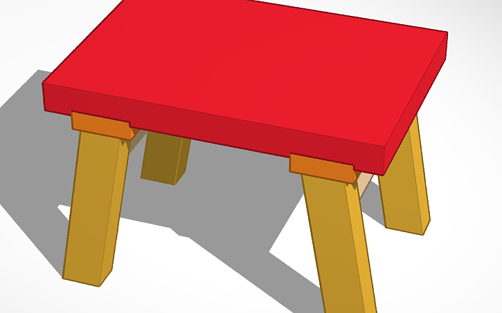 3D design Wooden Stool - Tinkercad