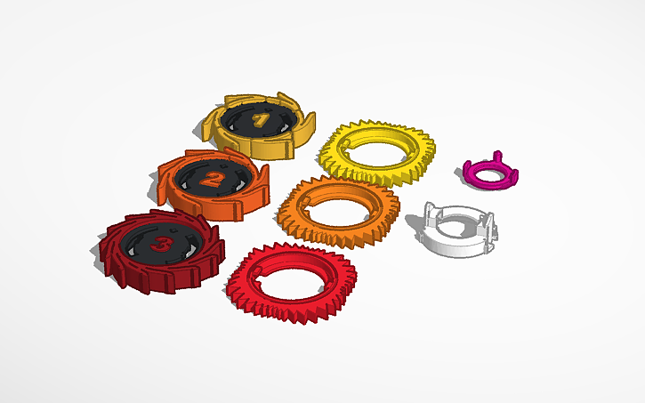3D design Beyblade template stages 1, 2, and 3. - Tinkercad