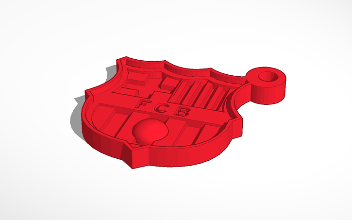 3D design FC Barcelona key chain - Tinkercad