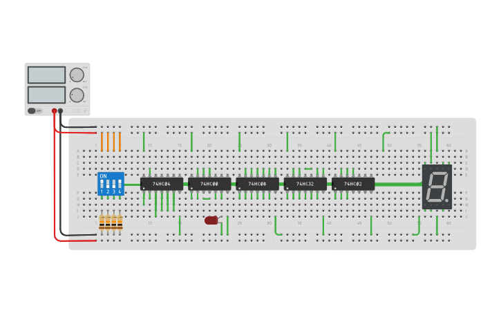 Circuit design 7 SEGMENT WITH NAND NOR GATE - Tinkercad