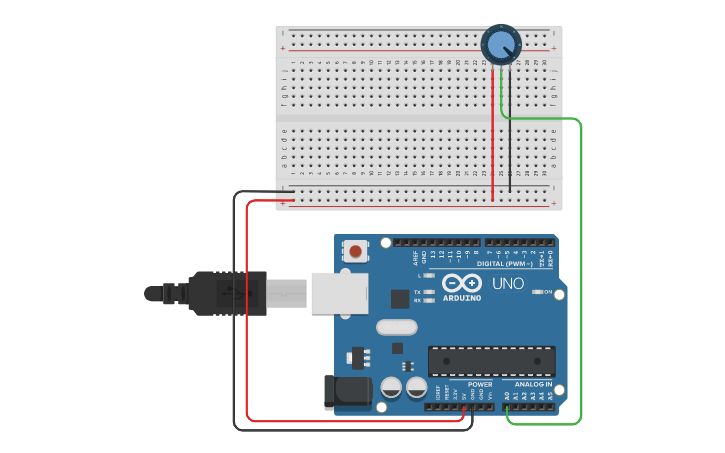 Circuit Design Potentiometer With Serial Monitor Tinkercad