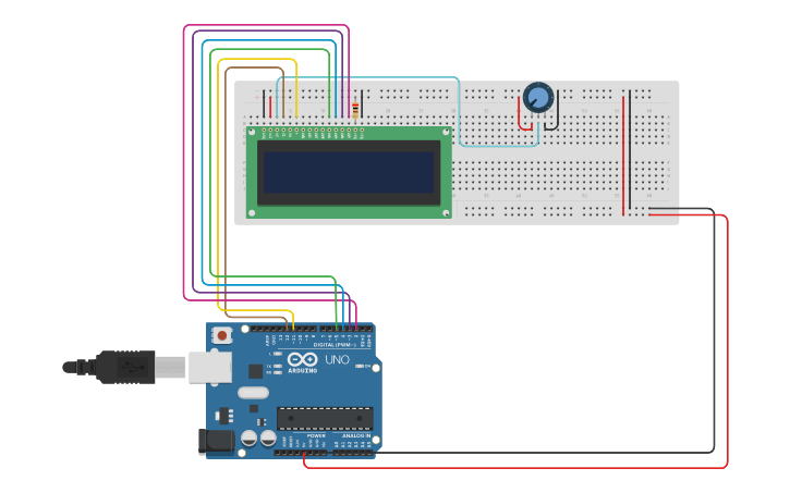 Circuit design LCD - Tinkercad