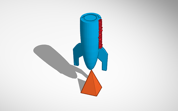 3D design super coole rocket - Tinkercad