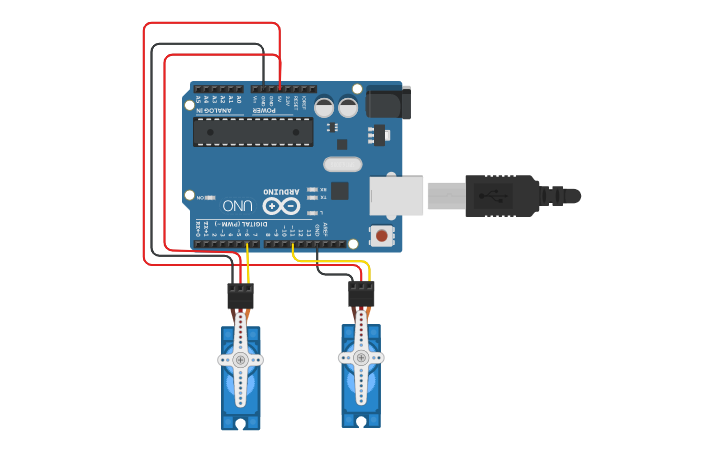 Circuit design micro servo com arduino - Tinkercad