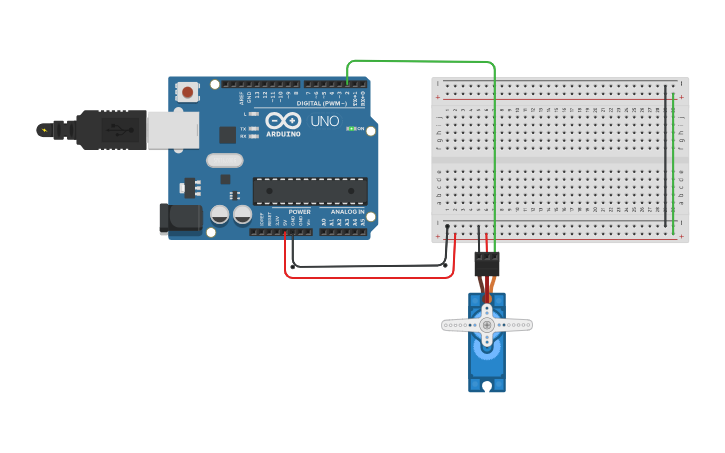 Circuit Design Servo Motor Tinkercad