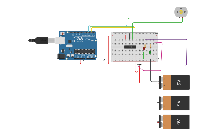 Circuit design L293D - Tinkercad