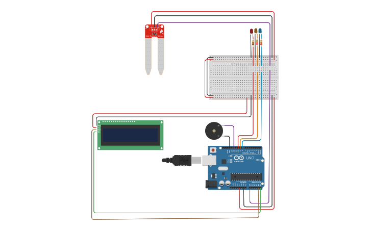 Circuit design Practical 3: Soil Moisture Sensor - Tinkercad