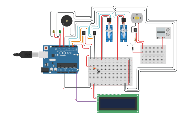 Circuit design Waste Management System - Tinkercad