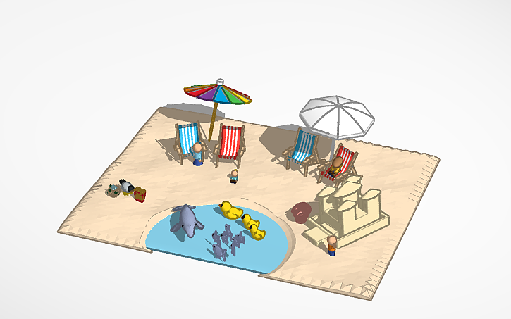 3D design Copy of Summer Beach - Tinkercad