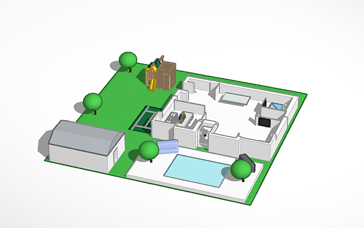 3D design Patio y casa - Tinkercad