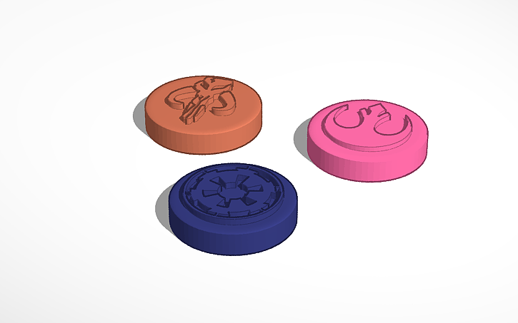 3D design Star Wars Checkers - stackable - Tinkercad