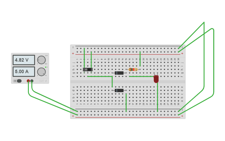 Circuit design DTL NOT gate - Tinkercad