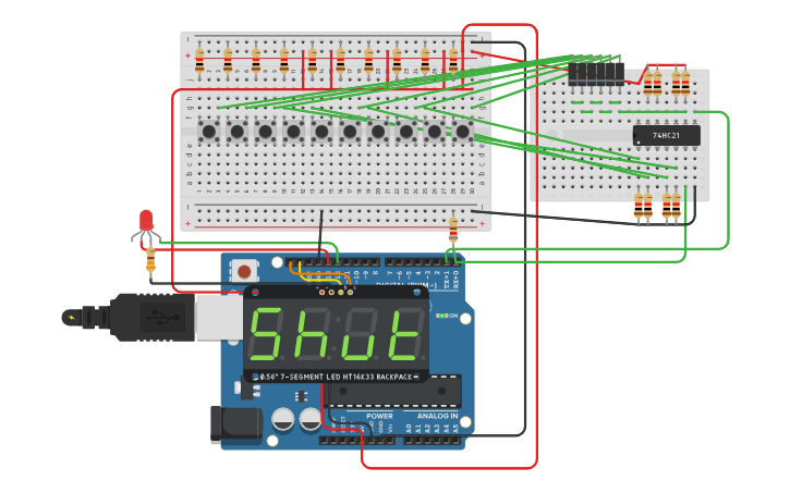 Circuit design combo lock (unconventional) (Fixed) - Tinkercad