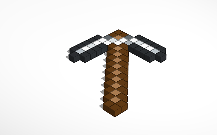 3D design Minecraft iron Pickaxe - Tinkercad