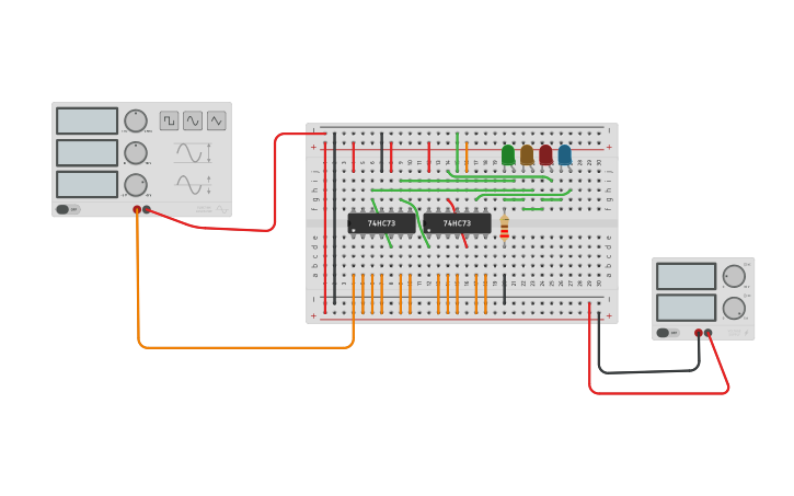 Circuit design Flip-Flop-JK - Tinkercad