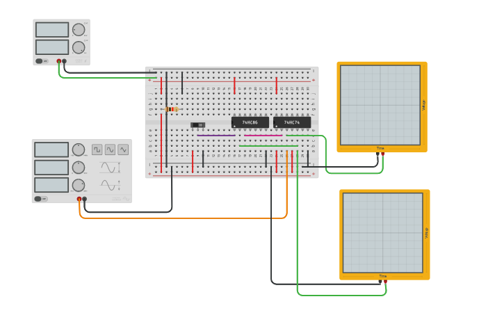 Circuit design T Flip-Flop Circuit Diagram - Tinkercad