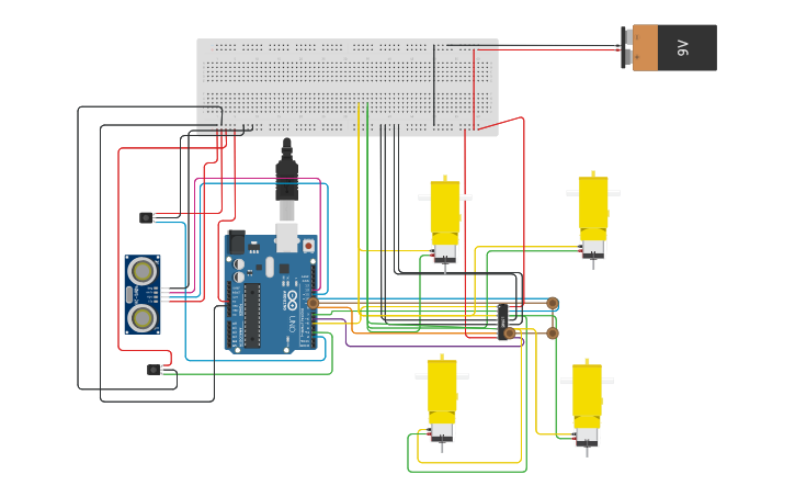 Circuit design Human following robot mark 2 - Tinkercad