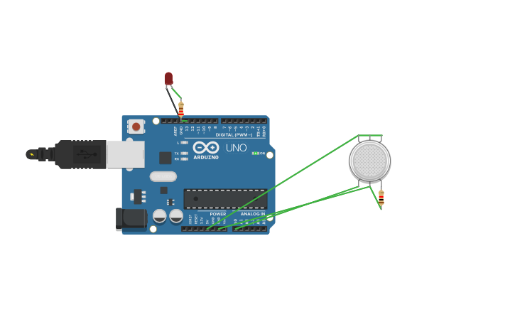 Circuit Design Gas Detector Tinkercad