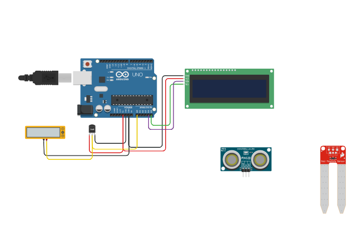 Circuit design Temperature with LCD I2C - Tinkercad