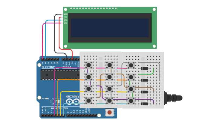 Circuit design Elegant Keypad extendable to Keyboard - Tinkercad