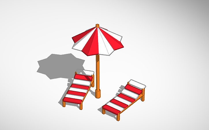 3D design Beach chairs - Tinkercad