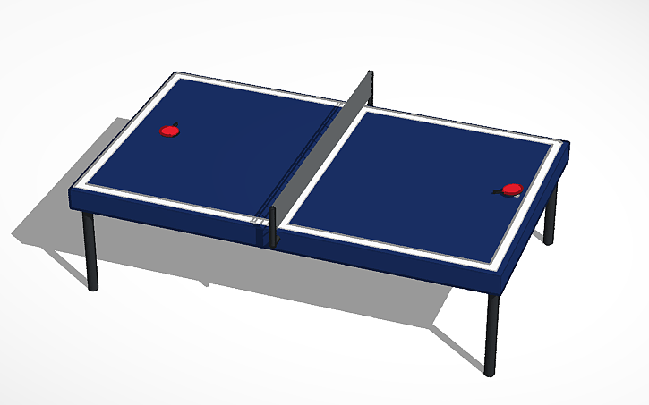 3D design Ping Pong Table - Tinkercad