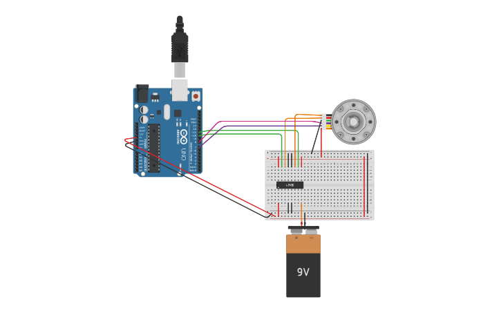 Circuit design Encoder Motor - Tinkercad