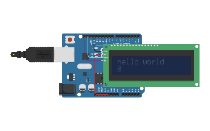 Circuit design LCD(i2c) - Tinkercad