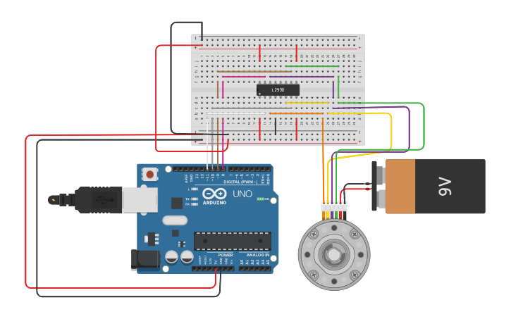 Circuit design Stepper Motor - Tinkercad