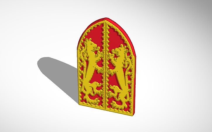 3D design Gothic Cathedral Castle Lion door (Pugin St. Giles) - Tinkercad