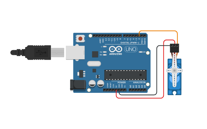Circuit design G1 SERVO MOTOR - Tinkercad