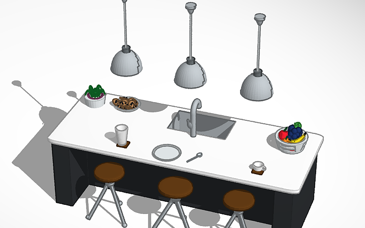 3D design kitchen island - Tinkercad