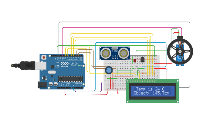 Circuit Design Flood Detection System Tinkercad