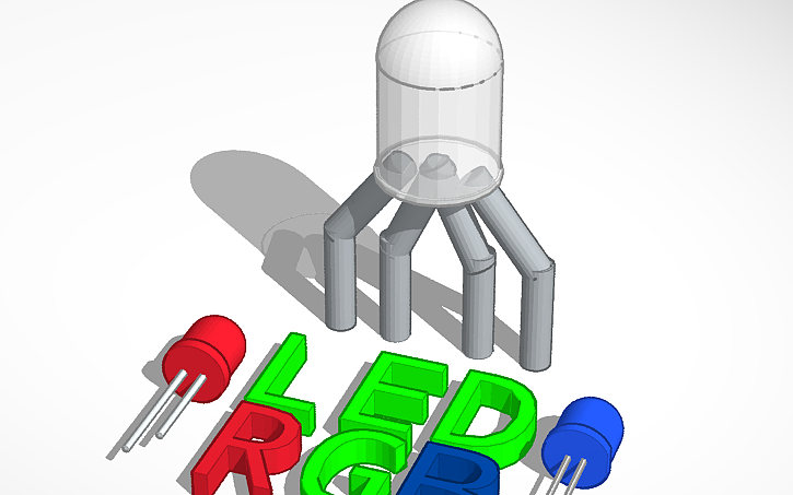 3D design LED RGB modelo - Tinkercad