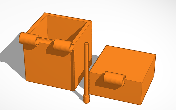 3D design box with hinge - Tinkercad
