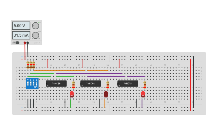 Circuit design Combinational Logic Circuit - Tinkercad