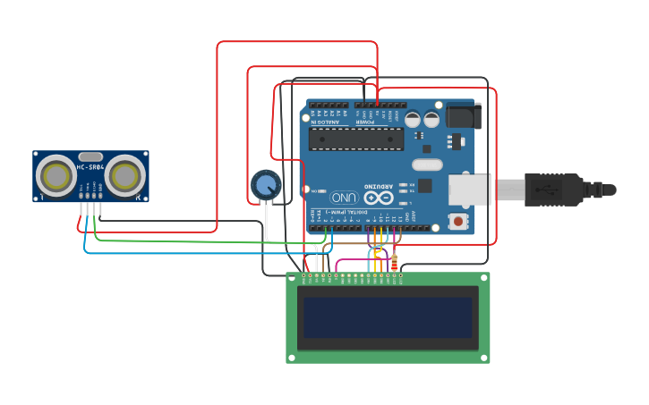 Circuit design Distance Measurement - Tinkercad